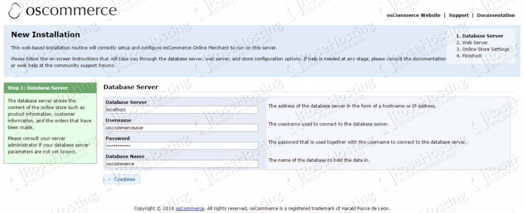 Install osCommerce on Debian 8 | RoseHosting
