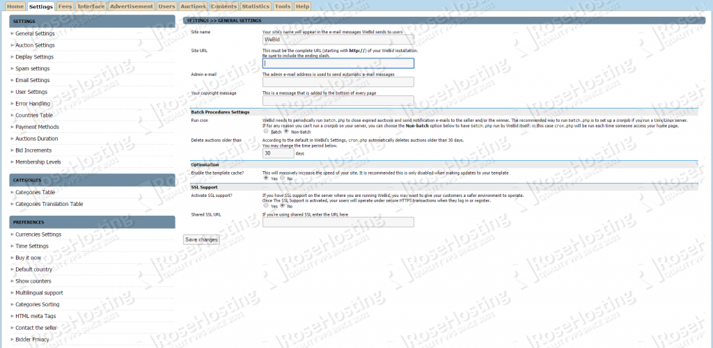 How to install WeBid auction software on CentOS | RoseHosting
