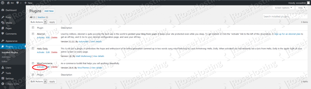 How to install WooCommerce plugin on an Ubuntu 16.04 VPS | RoseHosting