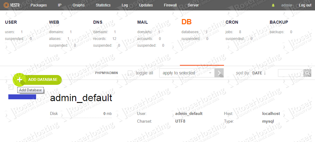 Getting started with Vesta Control Panel | RoseHosting