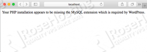 Your PHP installation appears to be missing the MySQL extension which Is required by WordPress