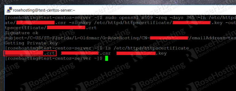 How To Generate A Self Signed Ssl Certificate On Linux Rosehosting