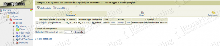 How to Install phpPgAdmin on Ubuntu 18.04 | RoseHosting