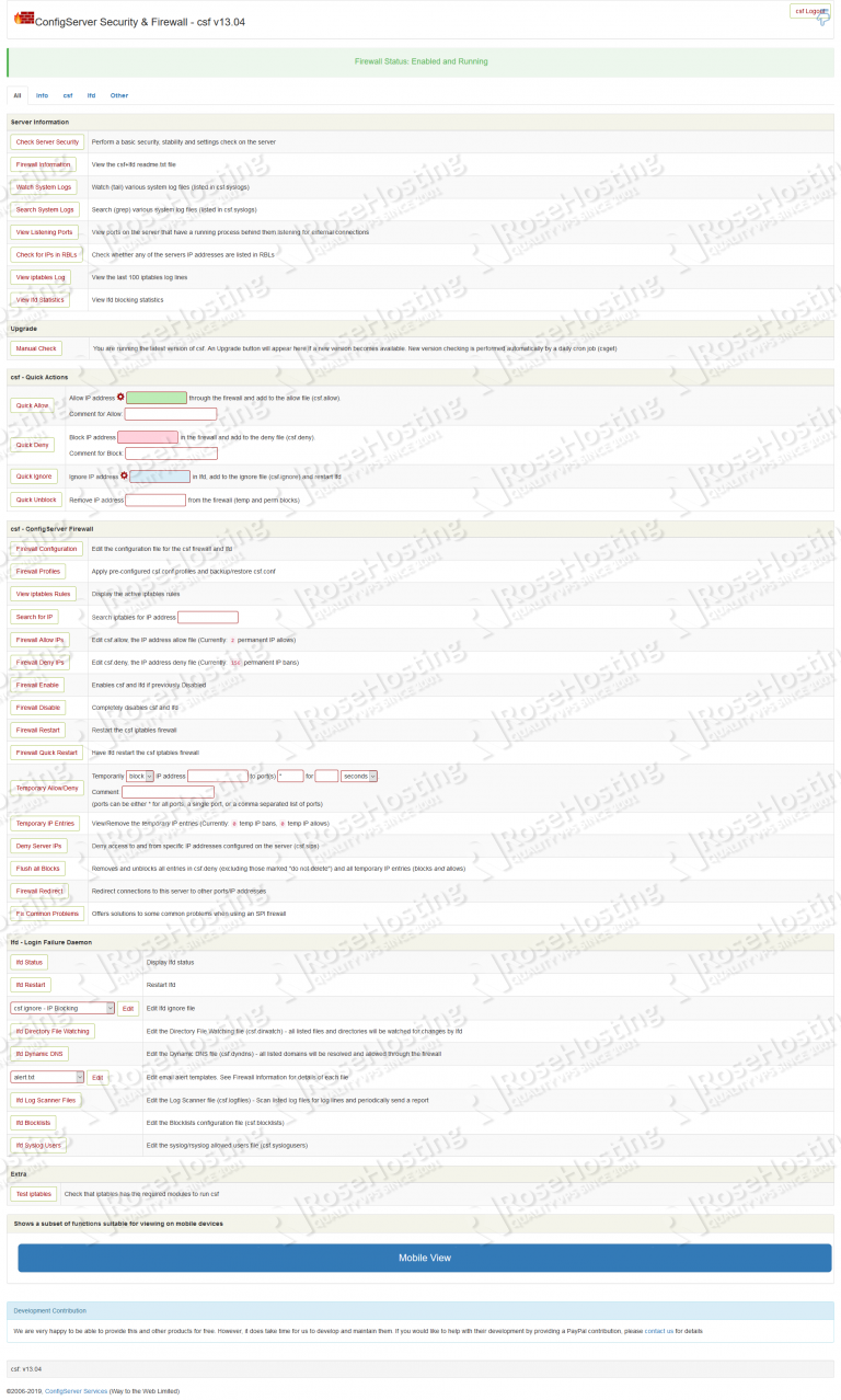 How to Configure a Firewall with CSF on Debian 9 | RoseHosting