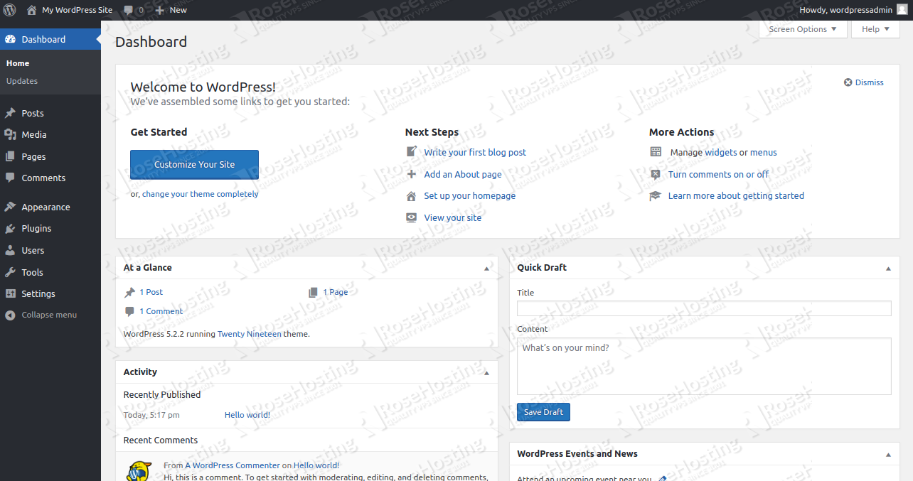 How to Install WordPress With Nginx on Debian 10 | RoseHosting