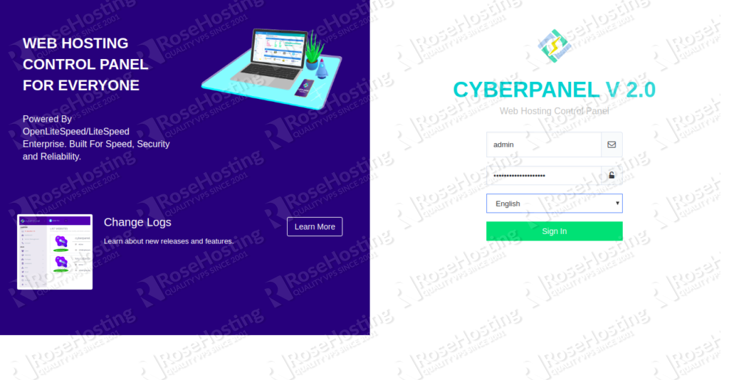How to Install and Configure CyberPanel on CentOS 8 | RoseHosting
