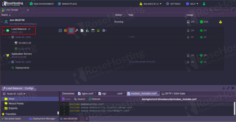 How to Enable ModSecurity Web Application Firewall inside NGINX Server on the RoseHosting Cloud ...