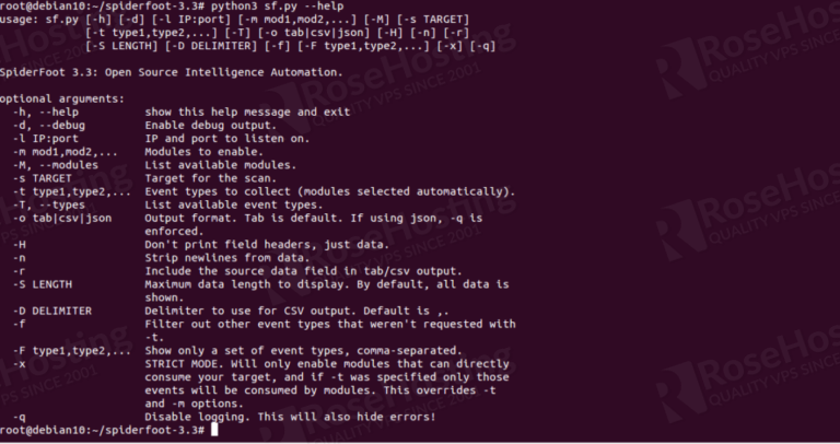 How To Install SpiderFoot Security Scanner On Debian 10 VPS