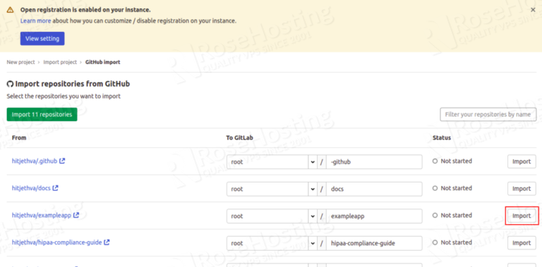 How to Install DevOps Lab - Gitlab Server on RH Cloud | RoseHosting