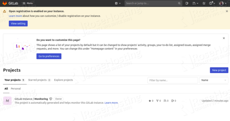 How to Install DevOps Lab - Gitlab Server on RH Cloud | RoseHosting