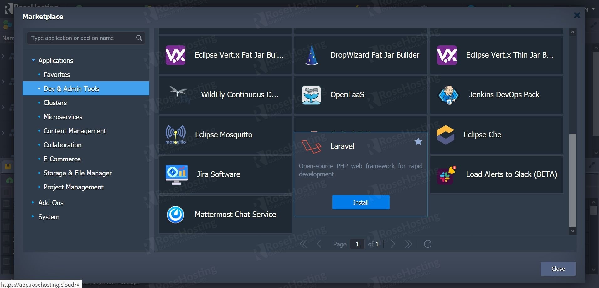 How to Install Laravel on RoseHosting Cloud PaaS Platform | RoseHosting