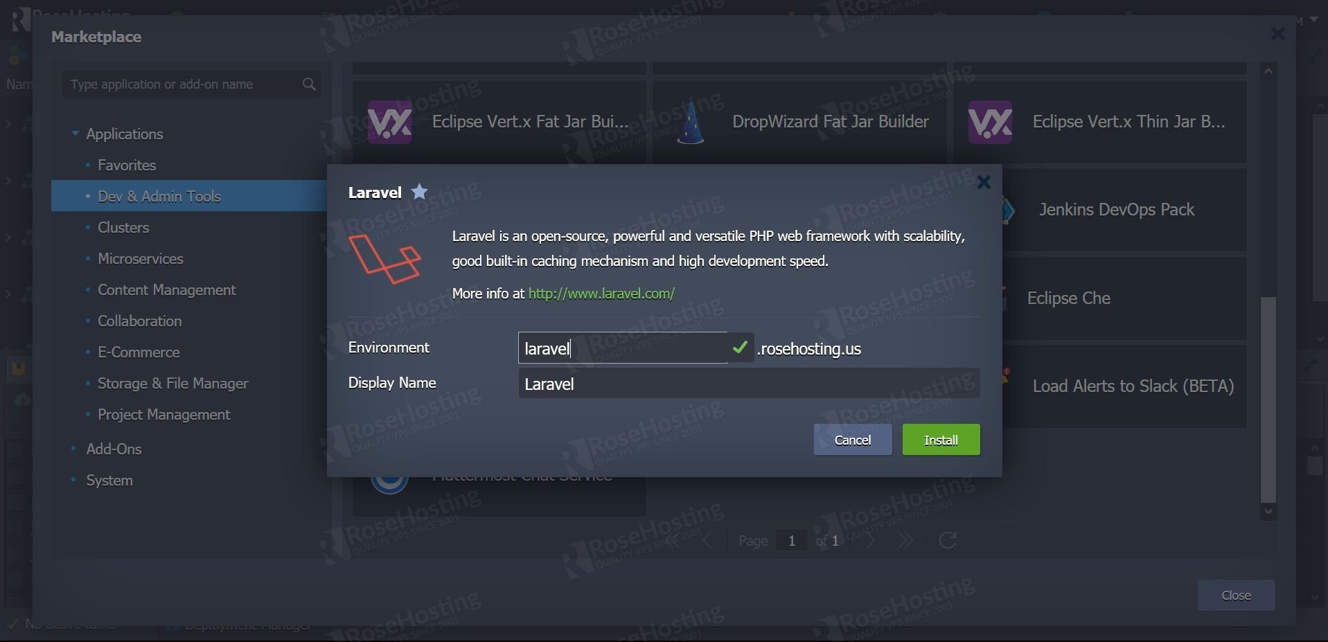 How to Install Laravel on RoseHosting Cloud PaaS Platform | RoseHosting