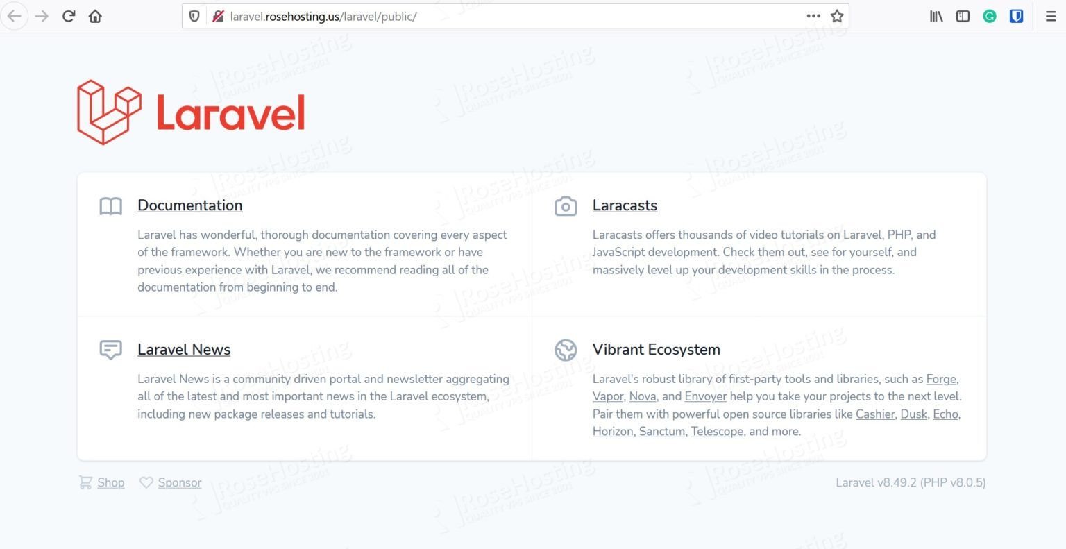 How to Install Laravel on RoseHosting Cloud PaaS Platform | RoseHosting
